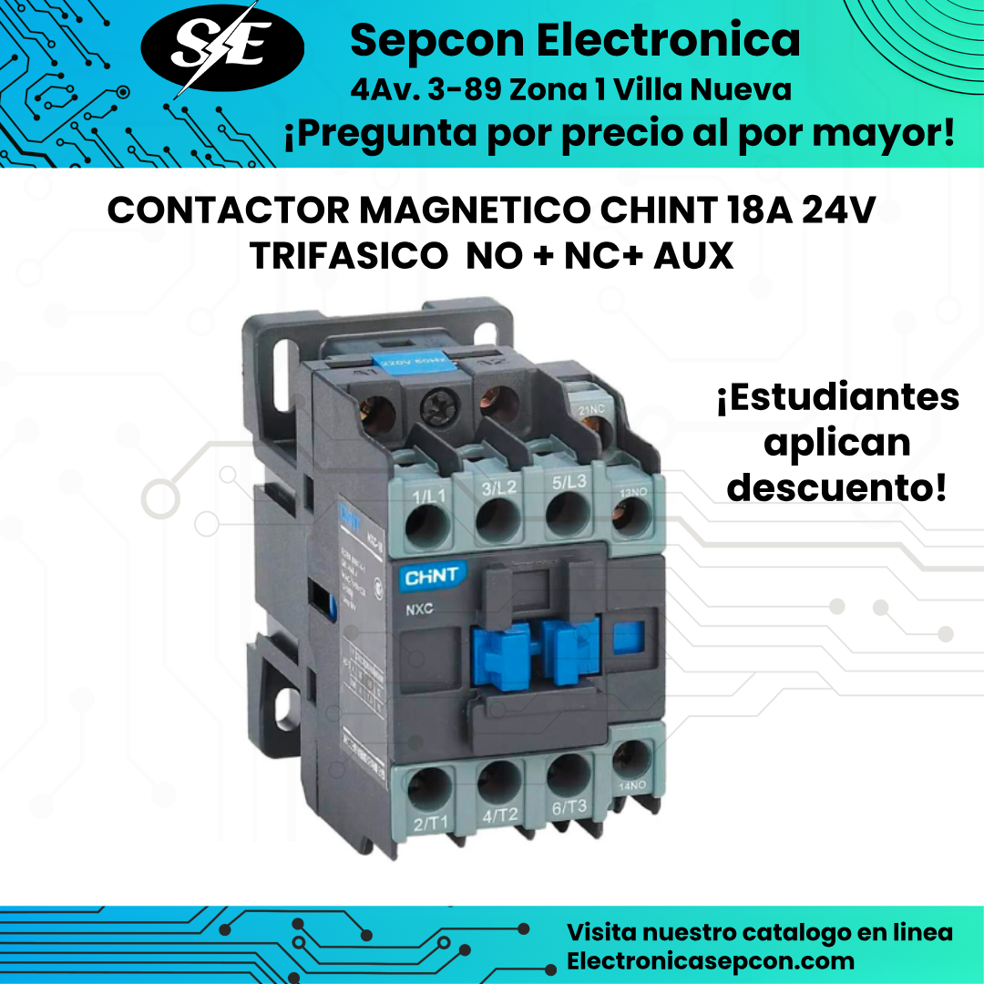 Contactor Magnético CHINT 18A 220V Trifásico NO + NC+ AUX – Sepcon ...
